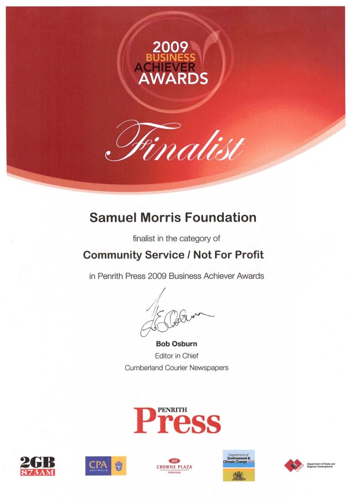 Awards - Samuel Morris Foundation